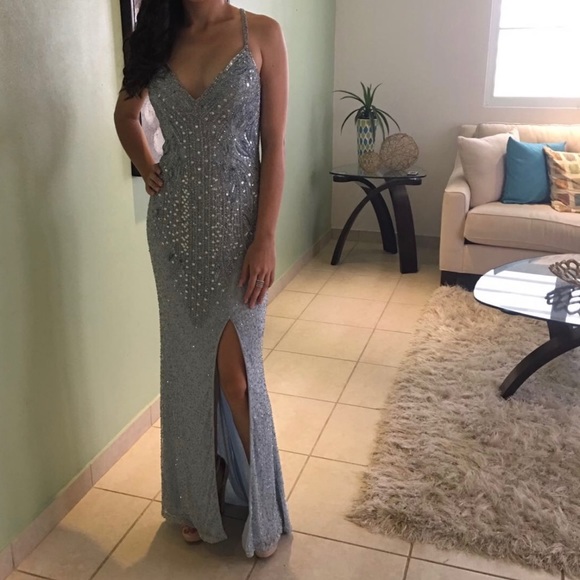 Dresses | Marcos Carrazana Blue Prom Dress Xsmall Size | Poshmark